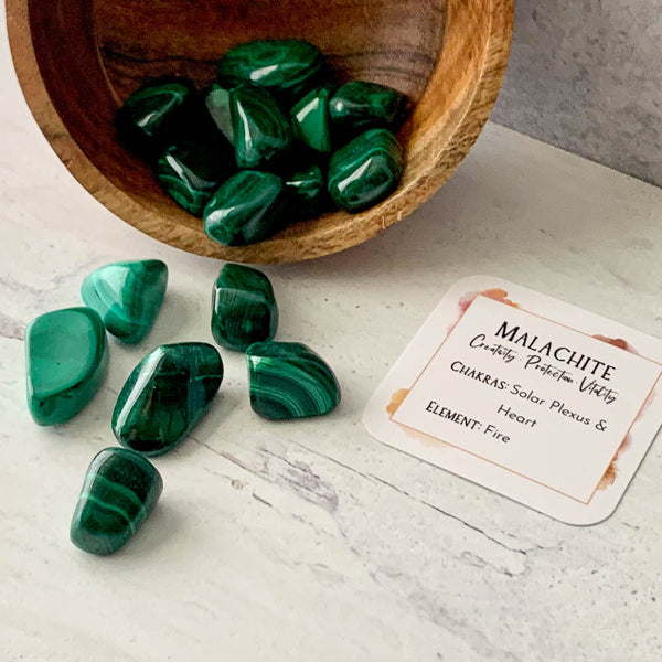 Malachite Tumbled Stone – Ancient Element Creations